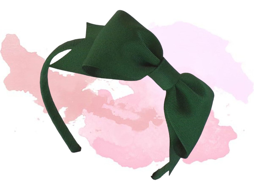 Forest Green Hair Bow Headbands Girls, Toddler Girl Christmas Headband ...