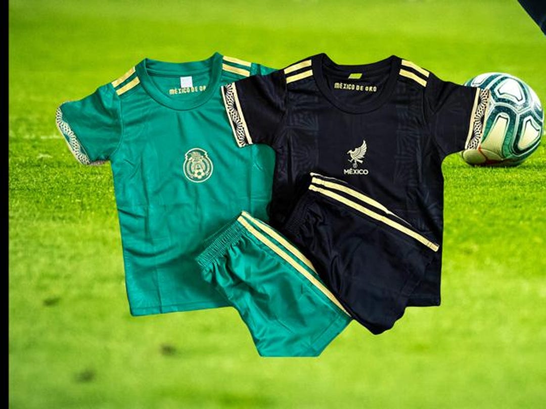 2-pack Mexico Soccer Uniforms – Green and Black Kit Bundle. Dos ...