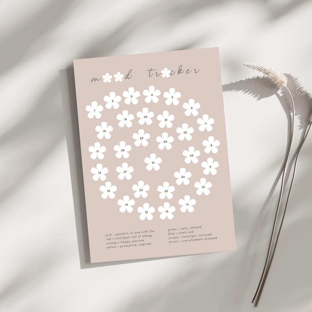 Floral Mood Tracker Printable for Self-care Mental Health Journal - Etsy