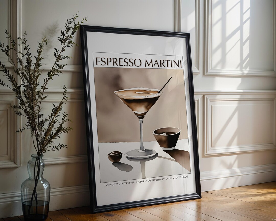 Art mural imprimable cocktail Martini expresso | Poster déco moderne ...