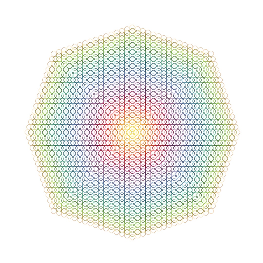 Rainbow Octagon Mandala Blackwork Pattern - Etsy