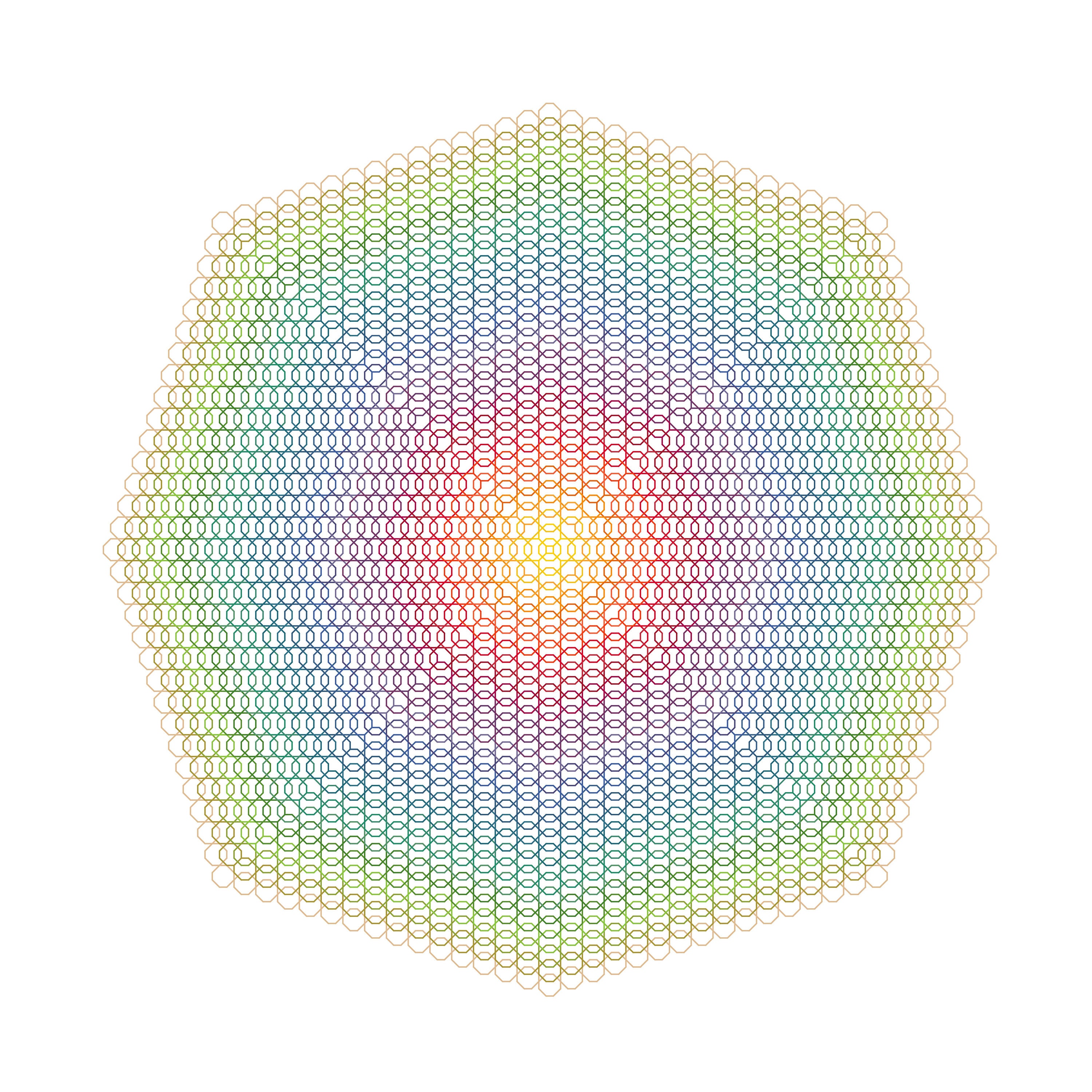 Rainbow Octagon Mandala Blackwork Pattern - Etsy