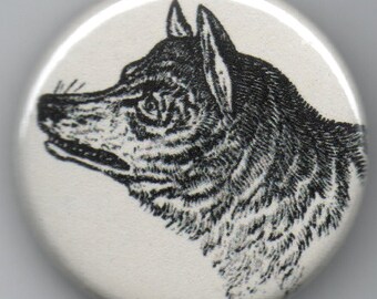 Wolf Head Button - Etsy