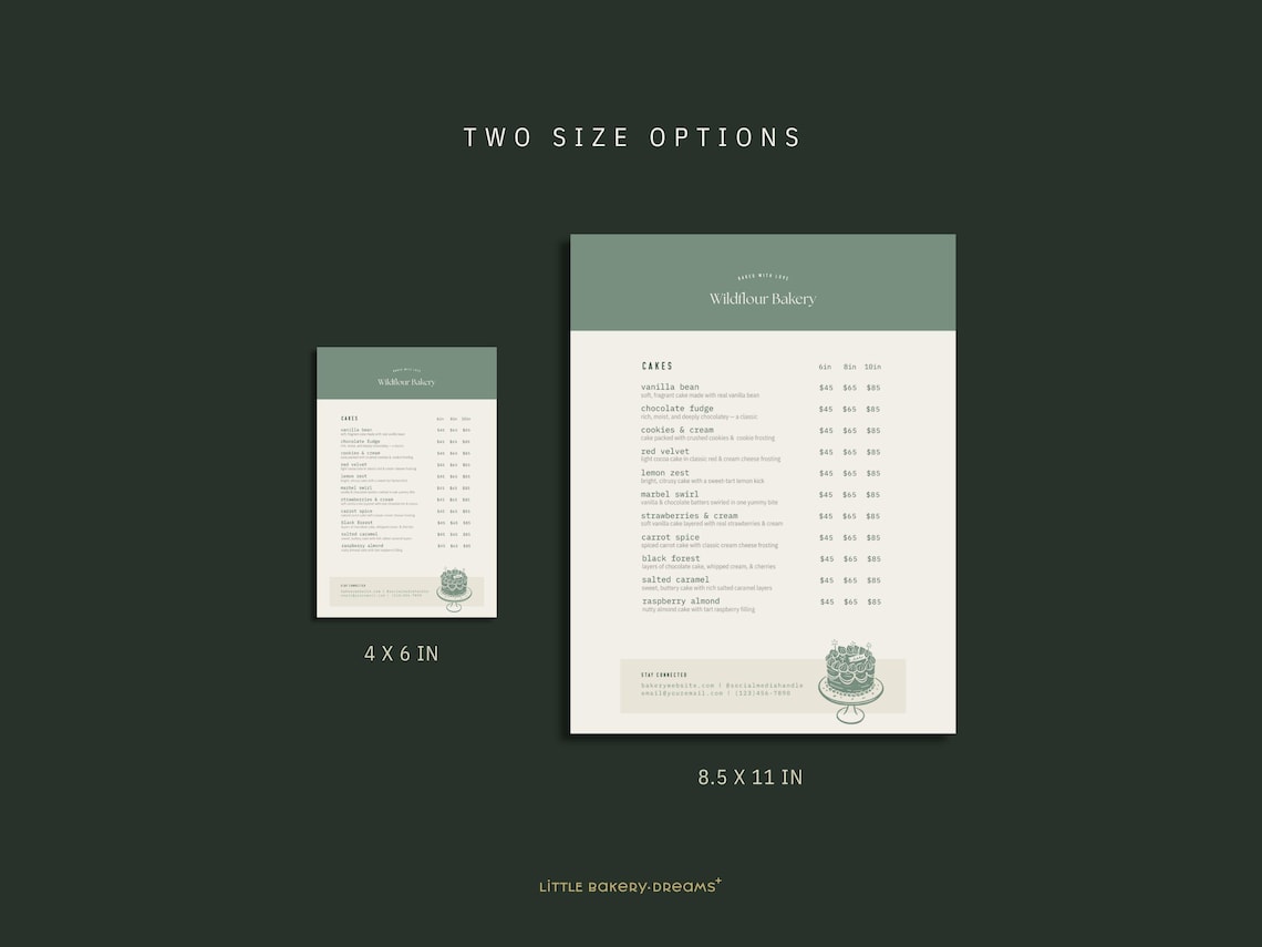 Bakery Price List Template: Modern Menu Design (editable in Canva) [WIL ...