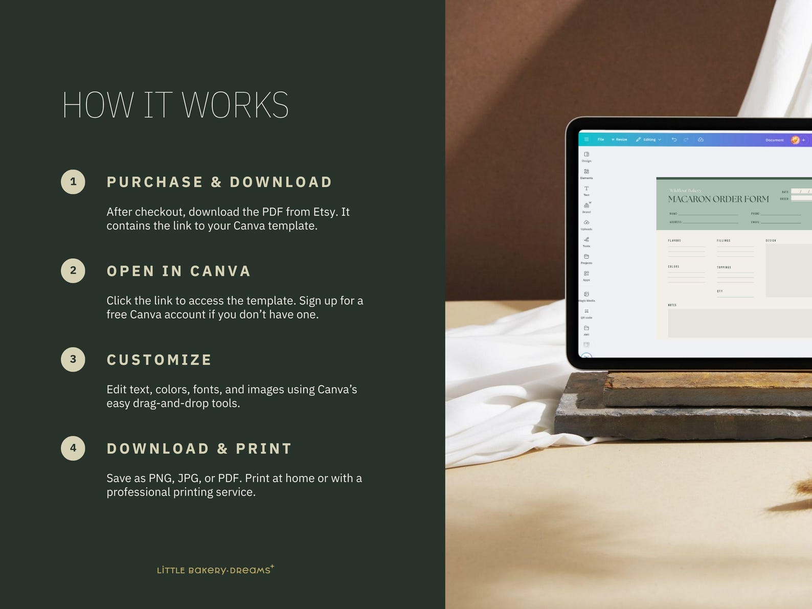 Macaron Order Form Template: Printable Modern Bakery Business Form ...