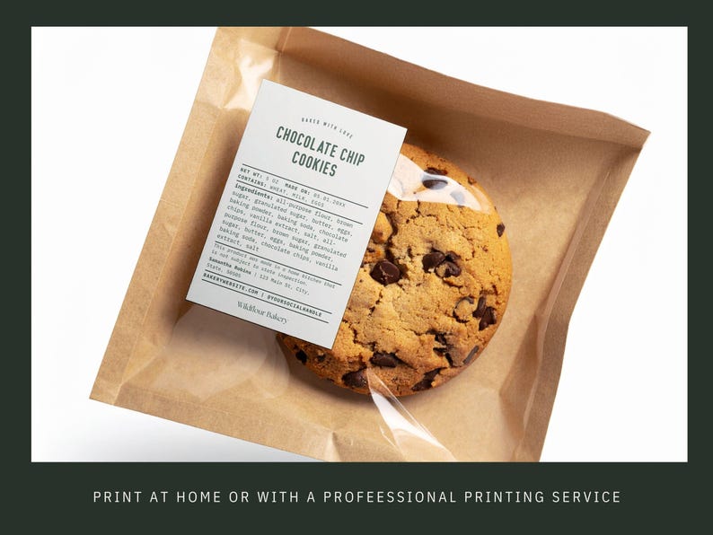 Cottage Food Label Template: Editable Home Bakery Packaging Sticker ...