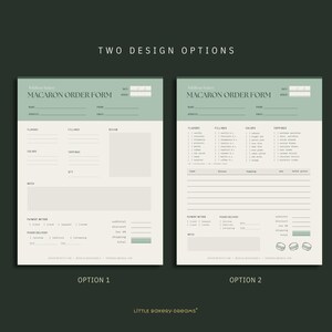Macaron Order Form Template: Printable Modern Bakery Business Form ...