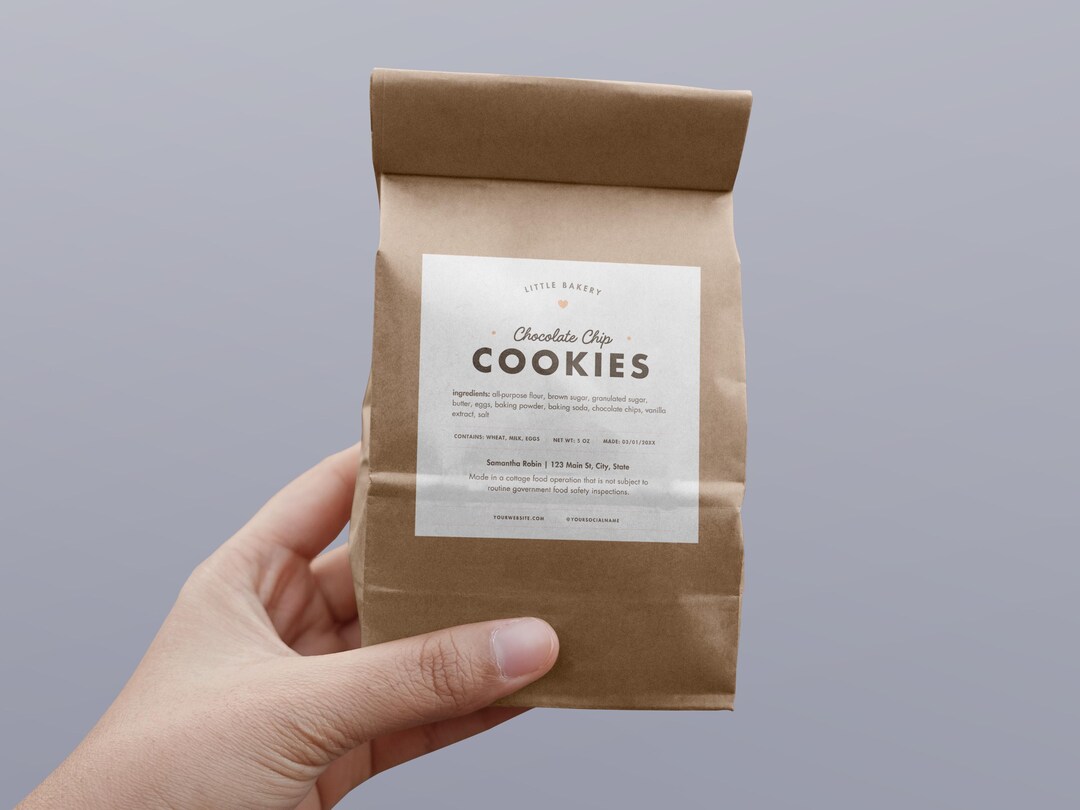 Cottage Food Label Template: Printable Modern Bakery Packaging Sticker ...