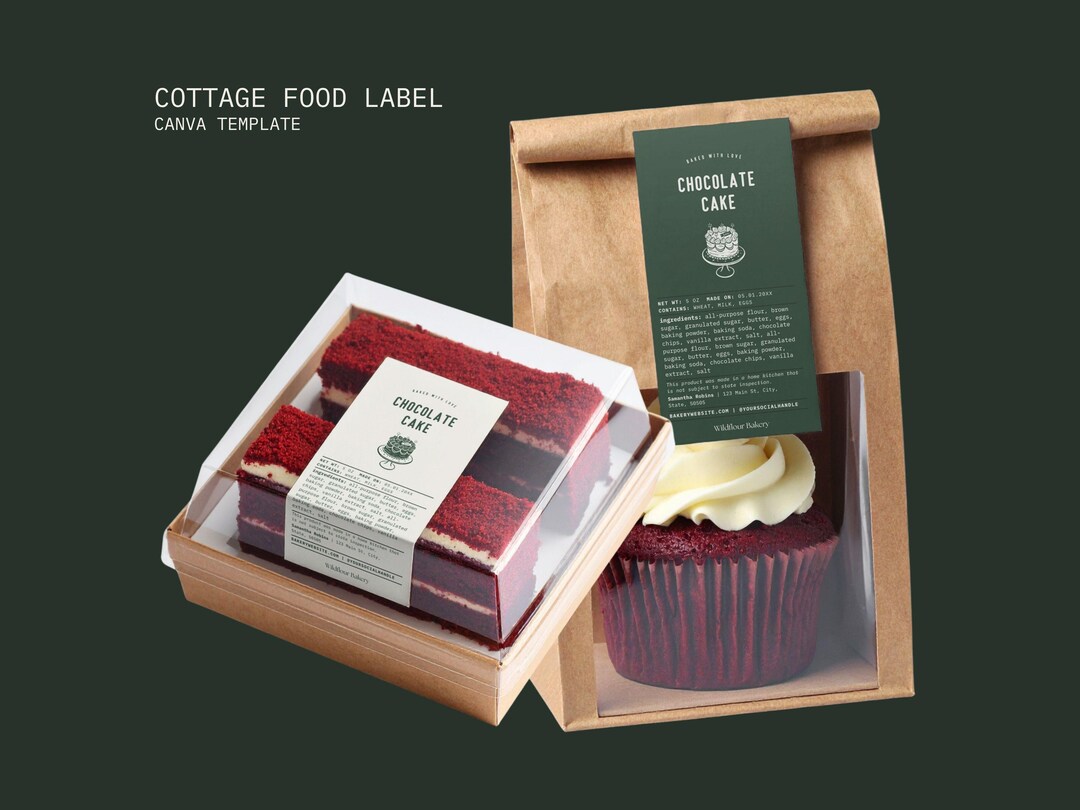 Cottage Food Label Template: Editable Home Bakery Packaging Sticker ...