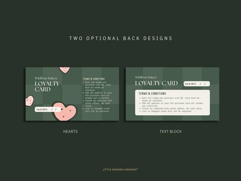 Modern Loyalty Card Template: Bakery Customer Rewards, Stamp Card ...