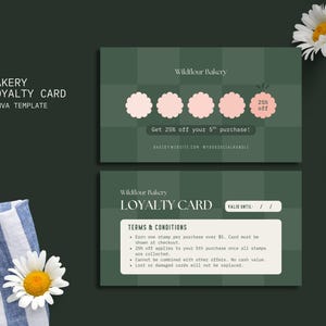 Modern Loyalty Card Template: Bakery Customer Rewards, Stamp Card ...