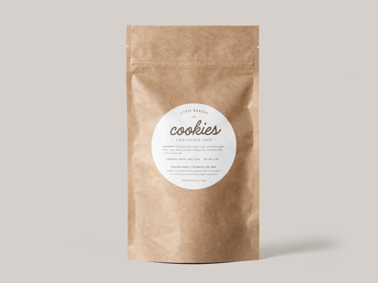 Cottage Food Label Template: Printable Modern Bakery Packaging Sticker ...