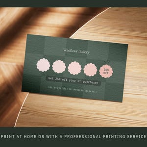 Modern Loyalty Card Template: Bakery Customer Rewards, Stamp Card ...