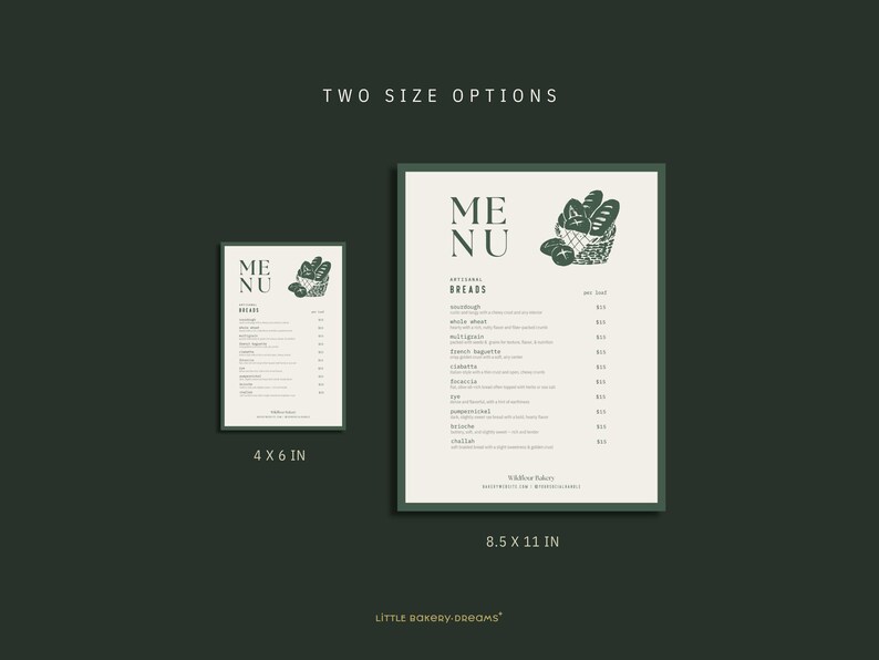 Bakery Price List Template: Modern Menu Design (editable in Canva) [WIL ...