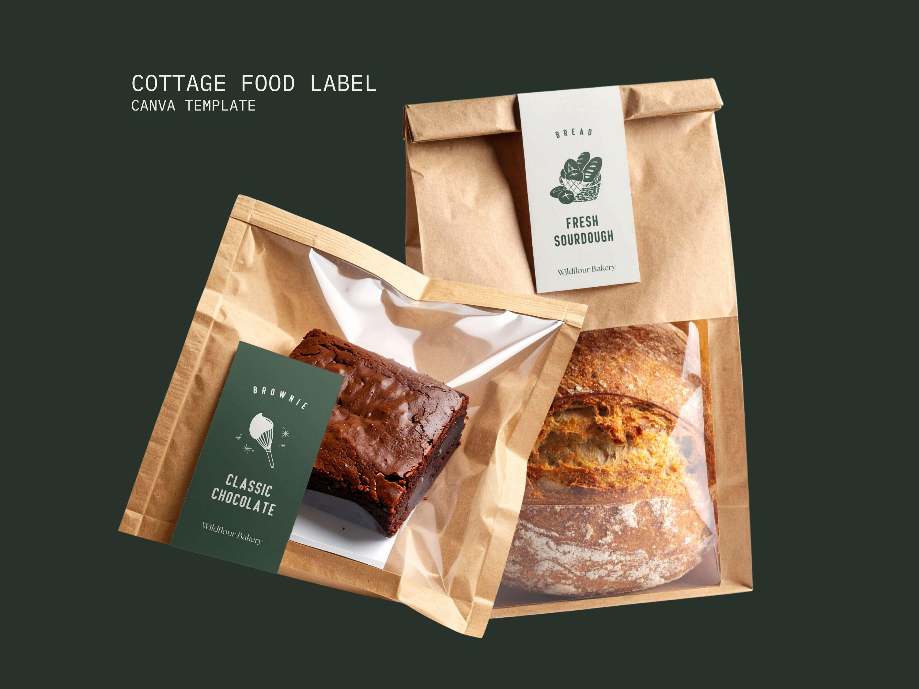 Cottage Food Label Template: Editable Home Bakery Packaging Sticker ...