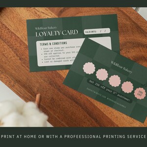 Modern Loyalty Card Template: Bakery Customer Rewards, Stamp Card ...