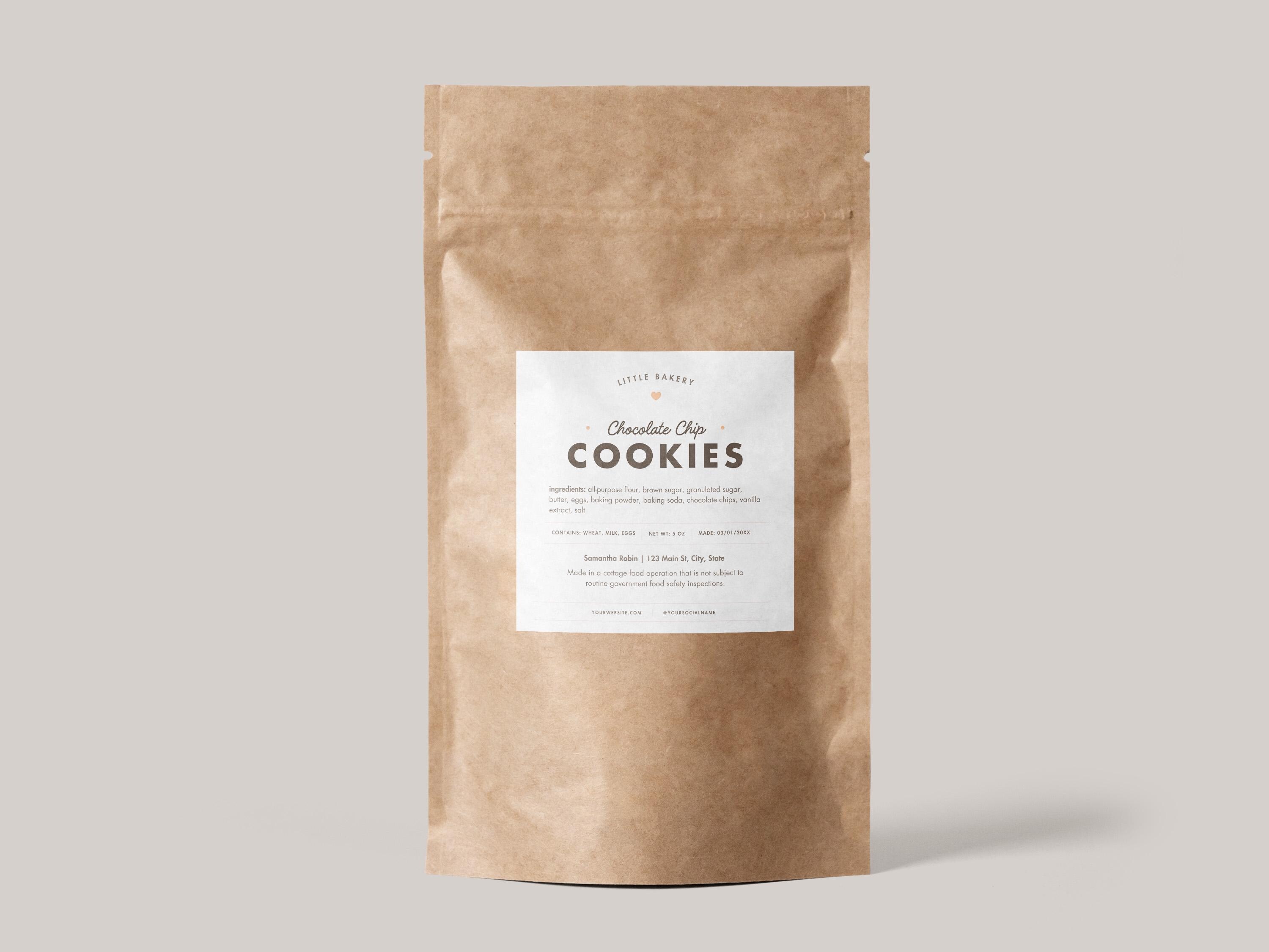 Cottage Food Label Template: Printable Modern Bakery Packaging Sticker ...