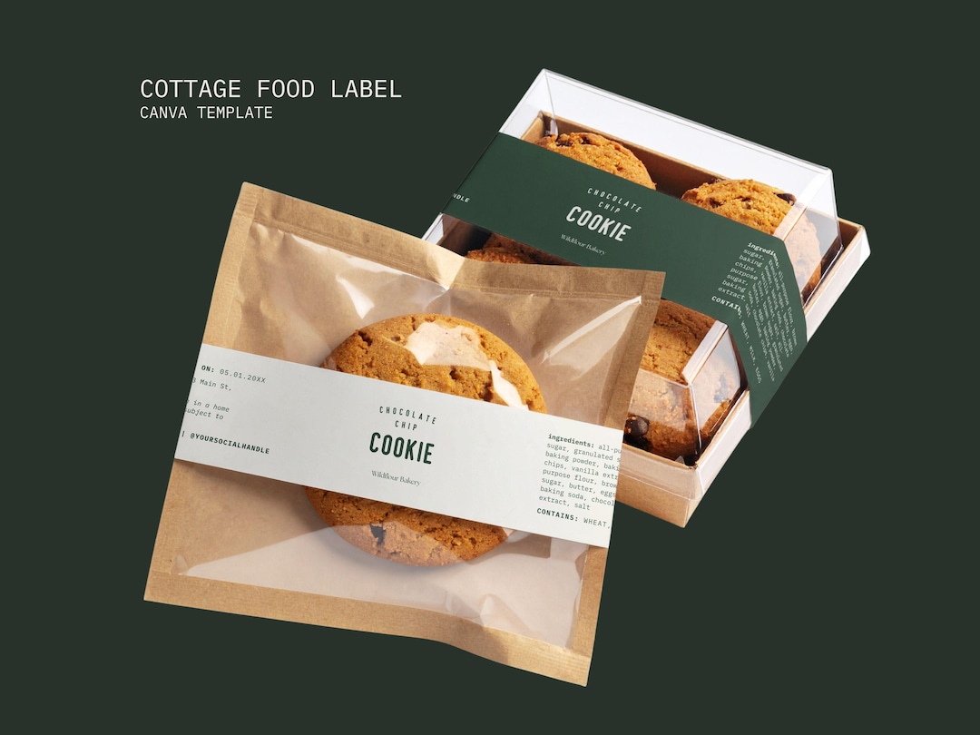 Cottage Food Label Template: Editable Home Bakery Packaging Sticker ...