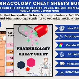 2025-2026 Pharmacology Cheat Sheets Bundle | 250+ Drugs NCLEX Study Guide | Nursing Pharmacology ...