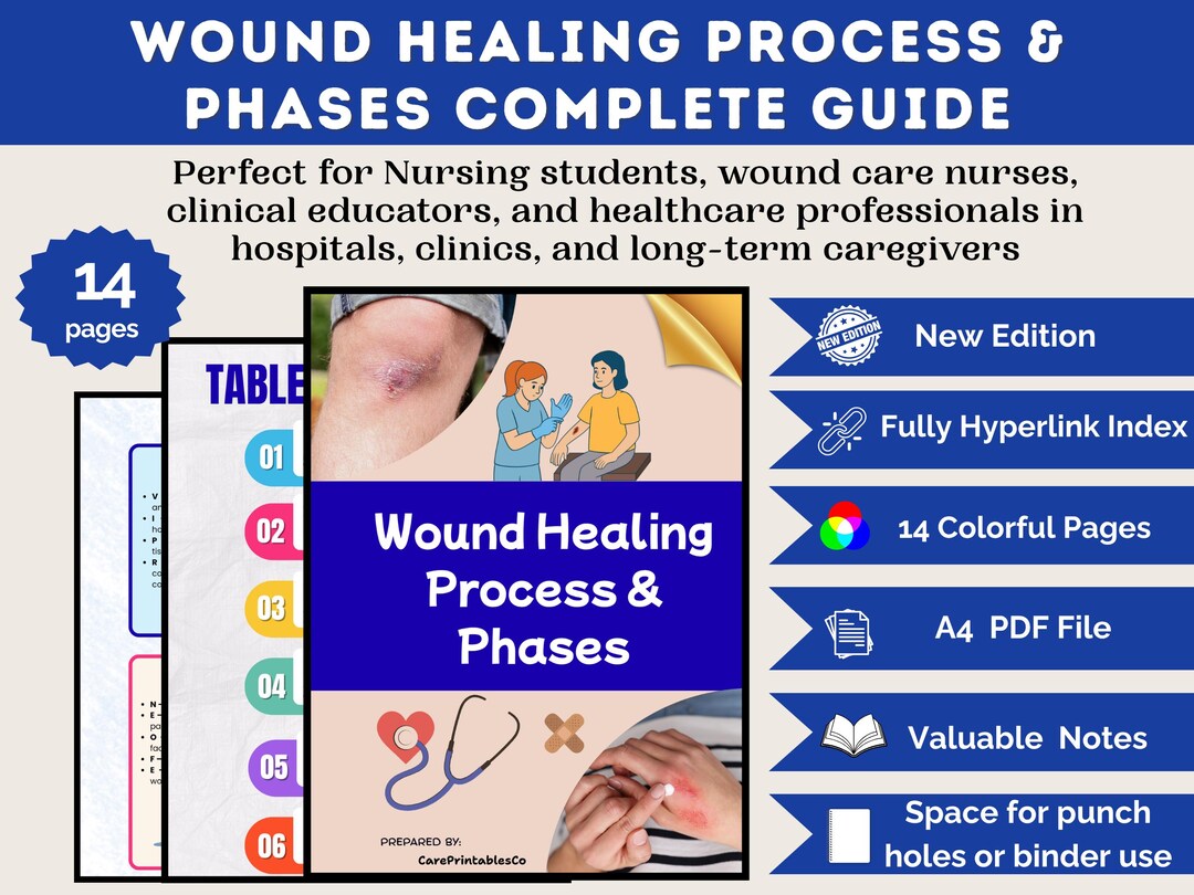 Wound Healing Study Guide 2025 | NCLEX Prep, Nursing Notes, Wound Care ...