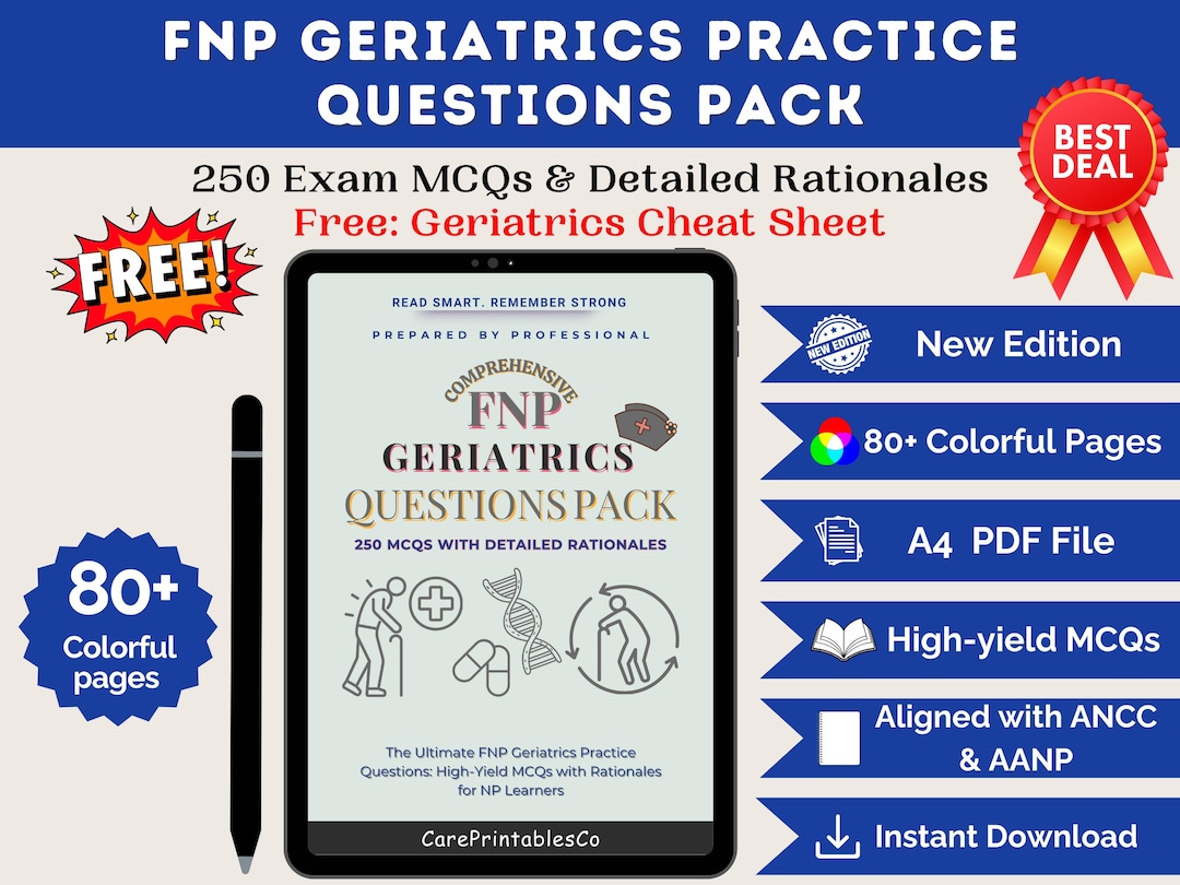 FNP Geriatrics Practice Questions | 250 Mcqs With Answers & Rationales ...