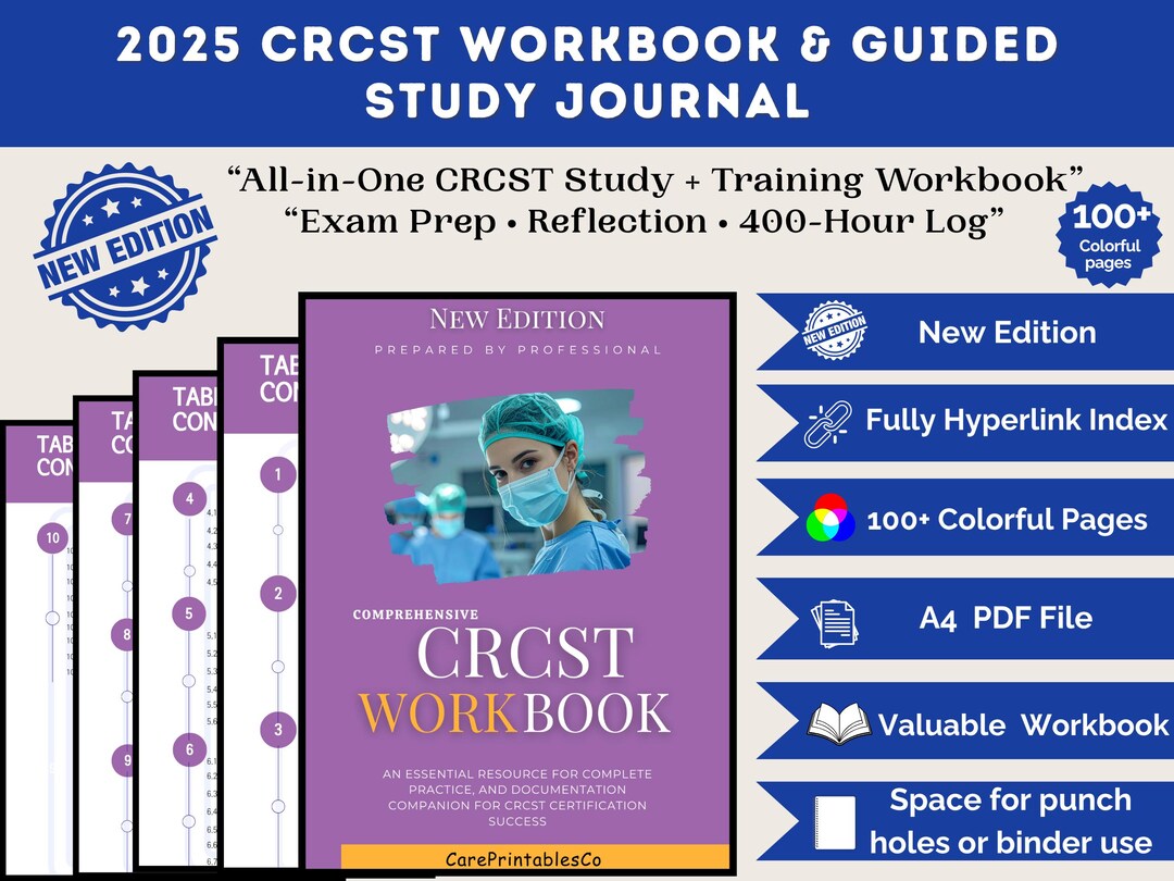 2025 CRCST Workbook & Study Journal | SPD Technician Log | 400-hour ...