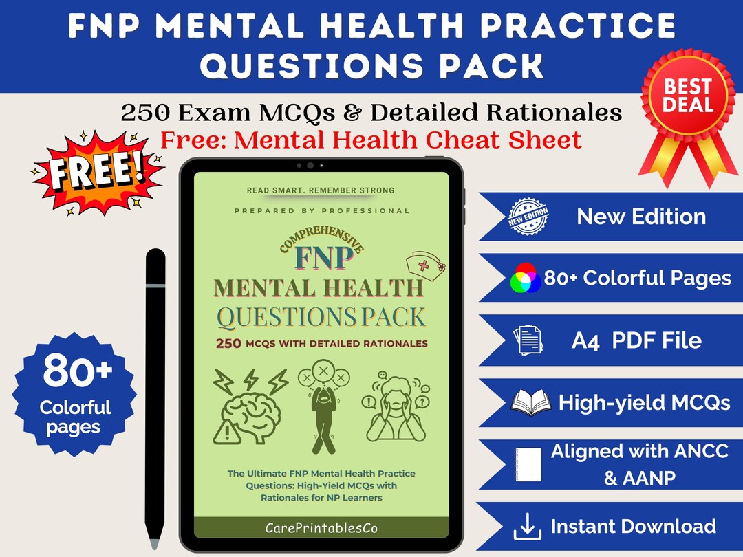 FNP Mental Health Practice Questions | 250 Mcqs With Answers ...
