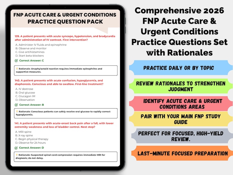 FNP Acute Care Mcqs Pdf, 250 AANP ANCC Exam Practice Questions With ...