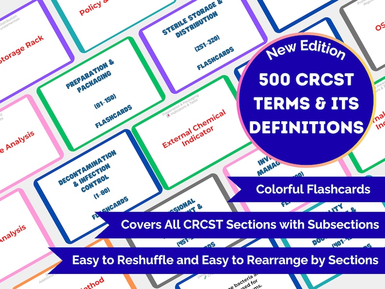 CRCST Flashcards | 500 Sterile Processing Exam Study Cards | SPD & HSPA ...