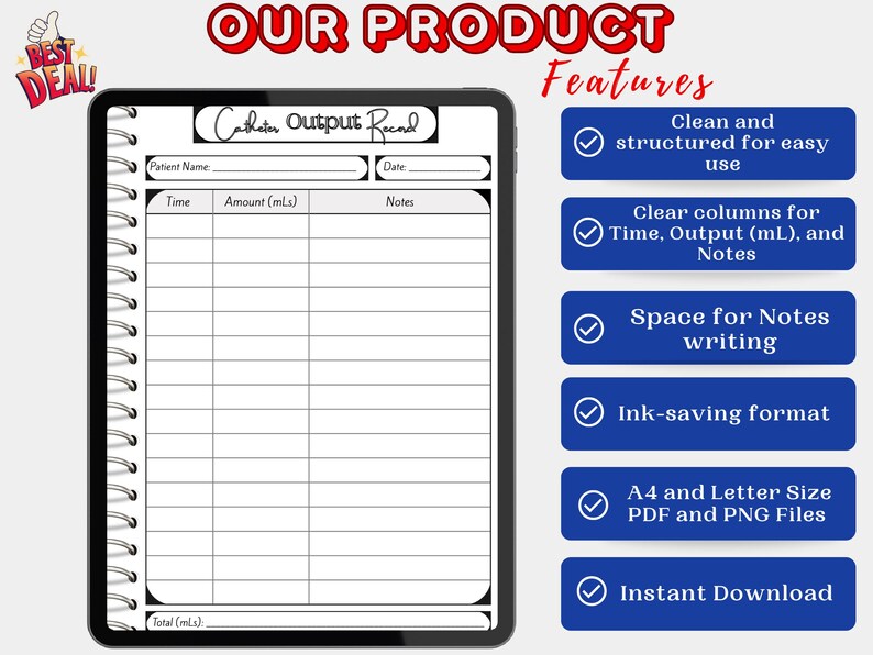 Foley Catheter Urine Output Log | Catheter Output Monitoring Sheet ...