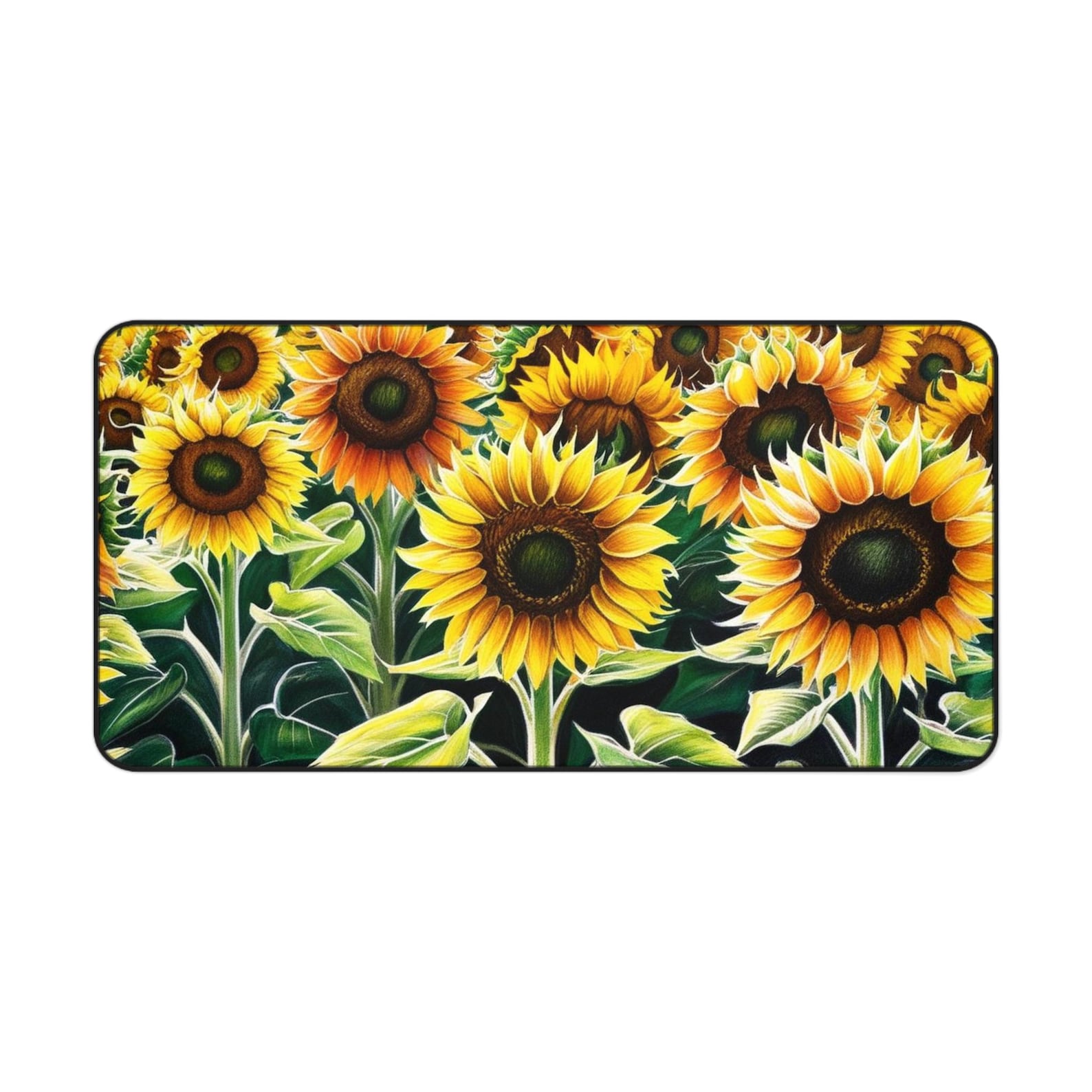Sunflower Desk Mat: Vibrant Floral Workspace Decor - Non-slip Neoprene ...