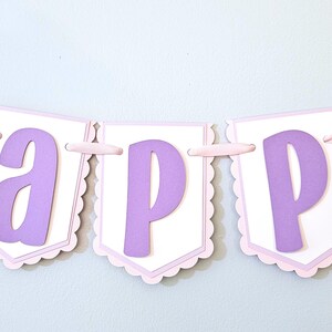 Lavender & Pink Happy Birthday Banner: Handcrafted Party Decor - Etsy