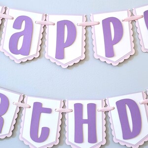 Lavender & Pink Happy Birthday Banner: Handcrafted Party Decor - Etsy