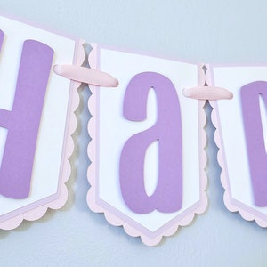 Lavender & Pink Happy Birthday Banner: Handcrafted Party Decor - Etsy