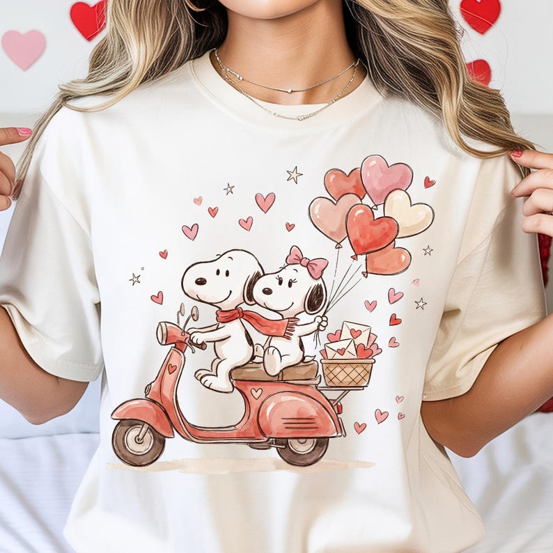 Cute Beagle Dog Valentine PNG, Love Scooter With Heart Balloons ...