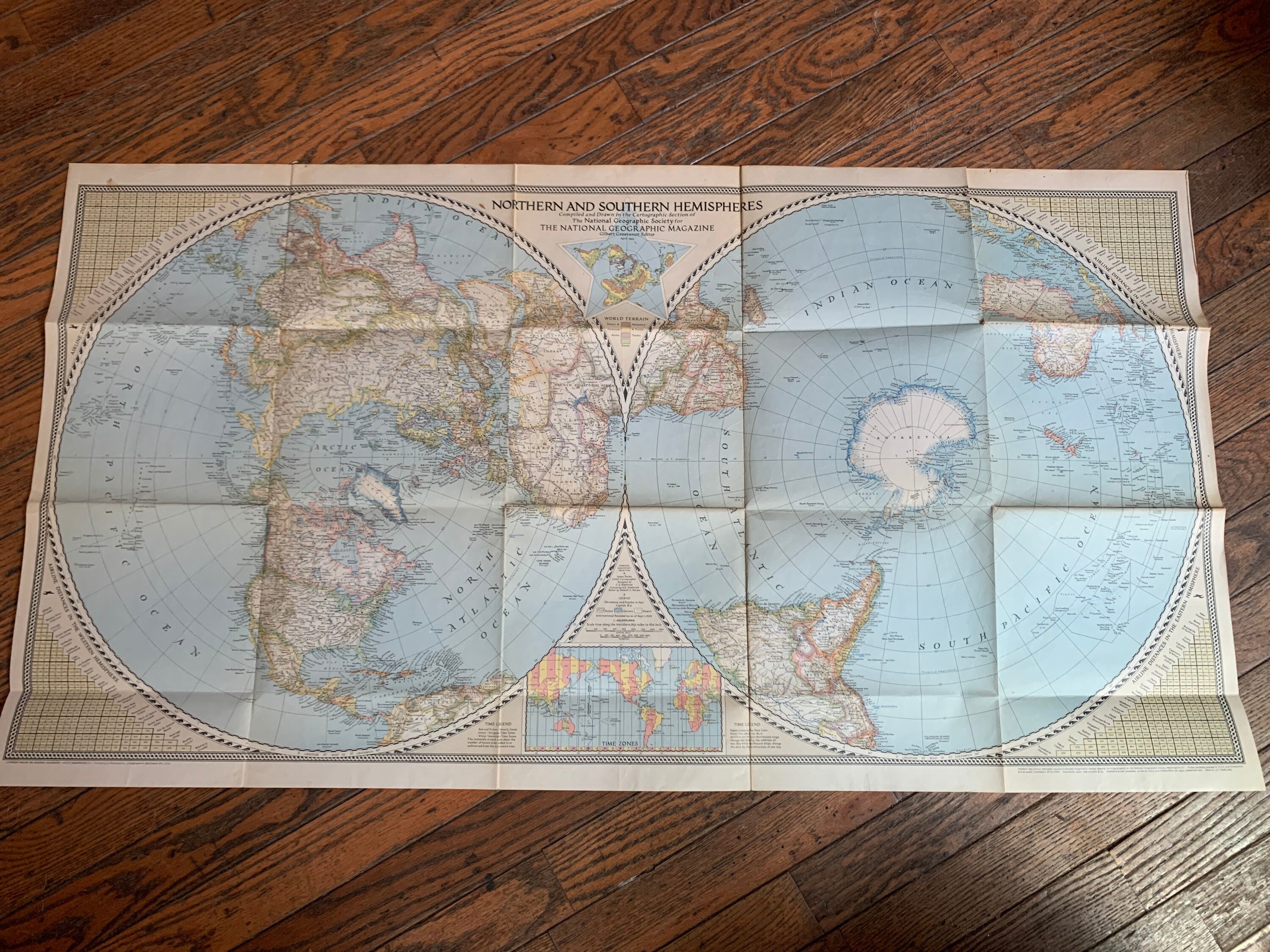 National Geographic Magazine Map Northern and Southern - Etsy Australia