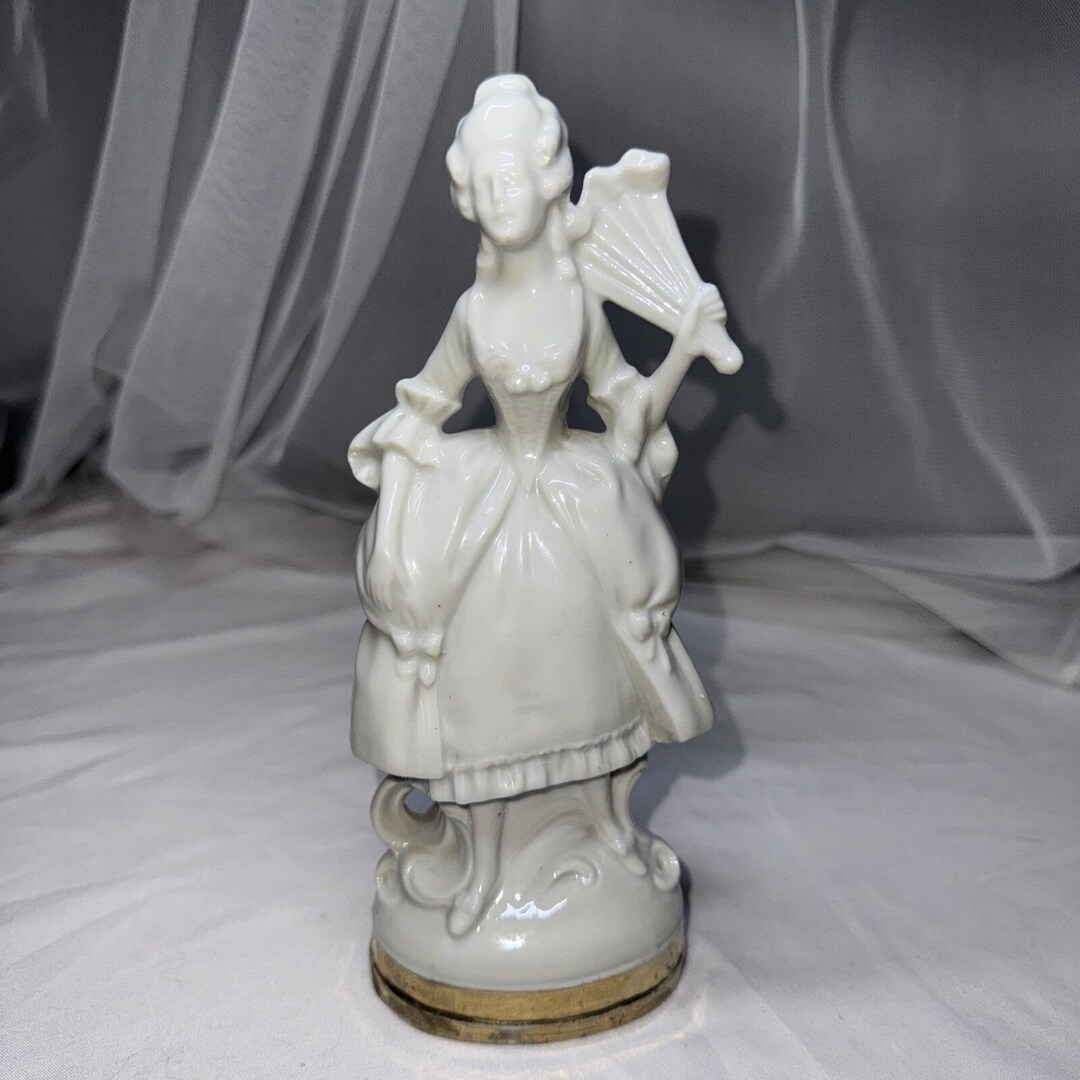 Antique Lady With Fan White Porcelain Blanc De Chine Germany - Etsy