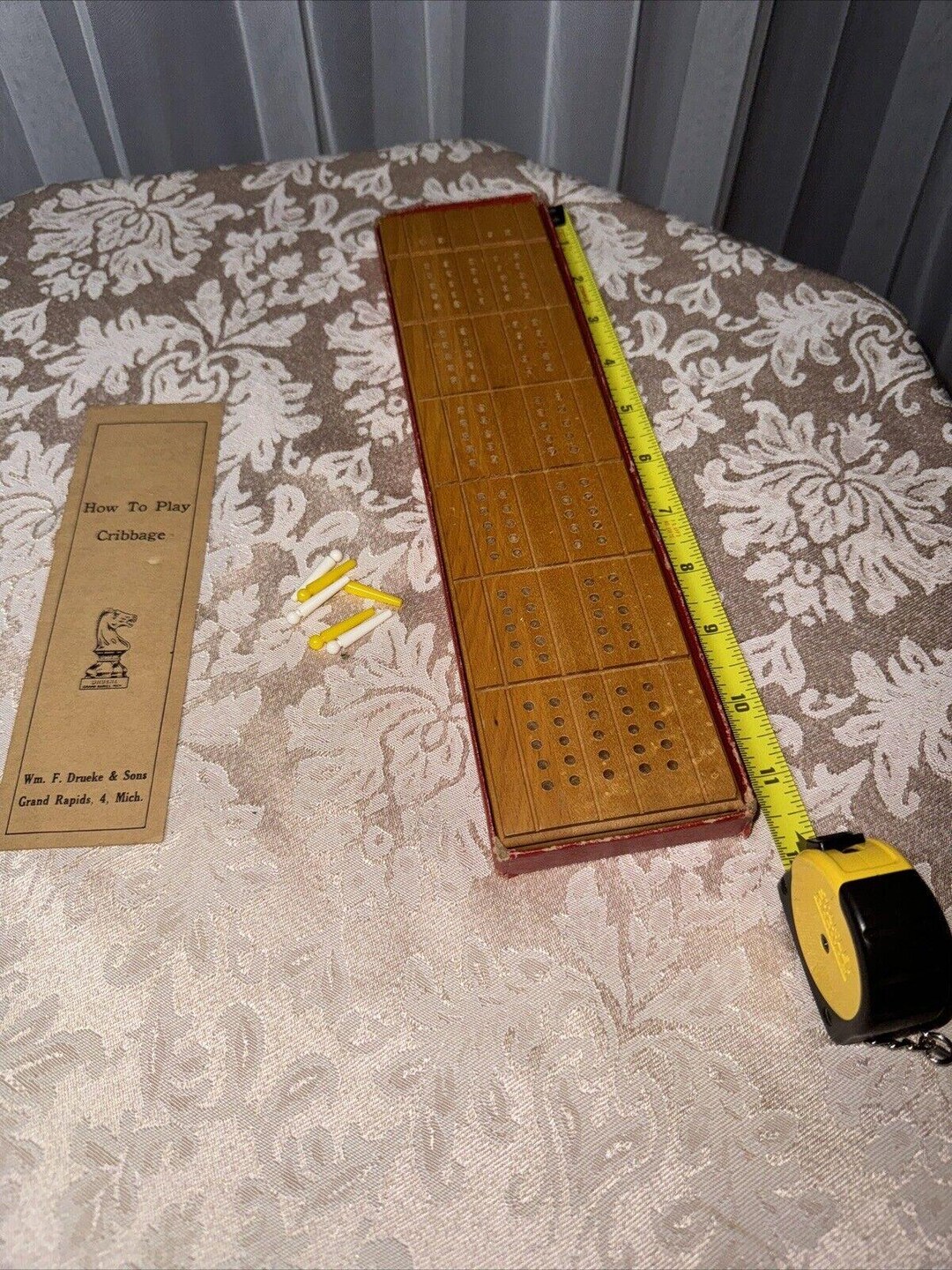 Drueke Sons CRIBBAGE BOARD Natural Wood Finish Box & Instructions - Etsy