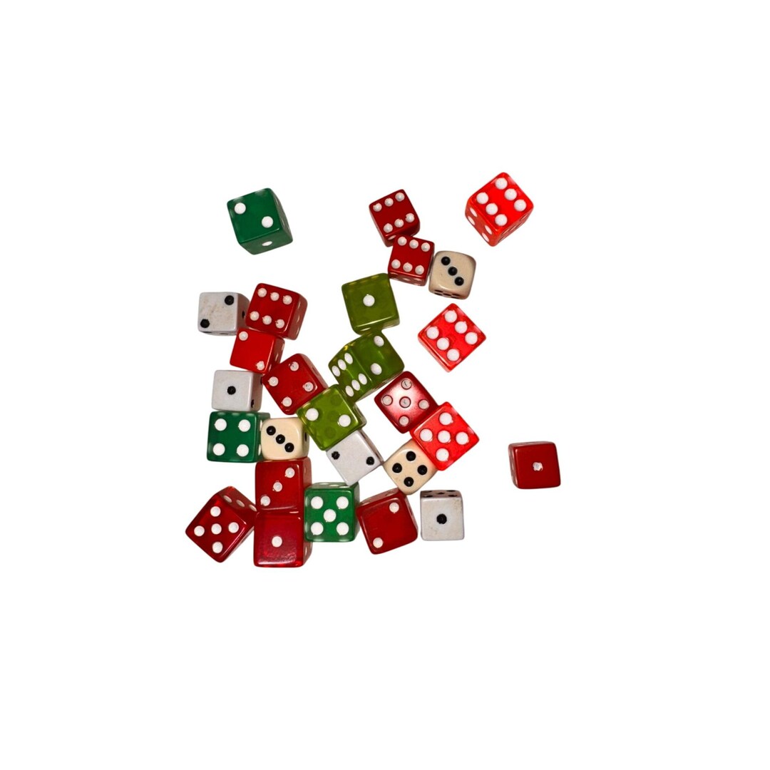 Multicolor Game Dice Set Red Green White Vintage Look Lucite Bakelite ...