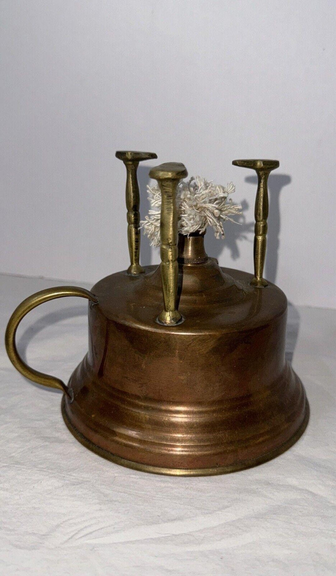 Copper Brass Oil Lamp Primitive Rustic Camping Stove Turkish Coffee ...