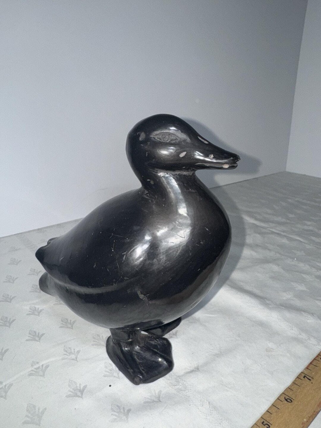 Signed Duck Oaxaca Dona ROSA BLACK Clay POTTERY Mexico Repair Folk Art ...
