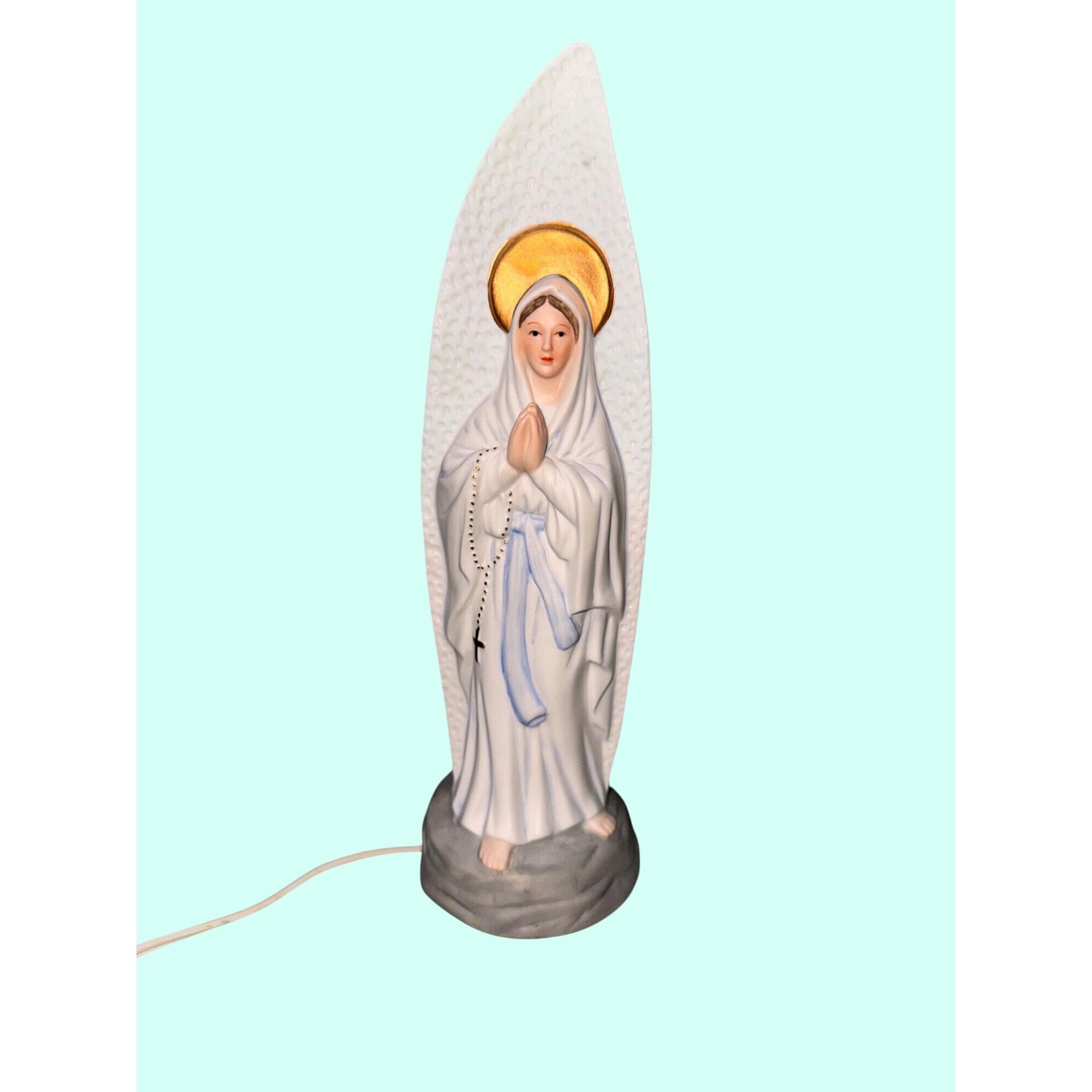 Virgin Mary Ceramic Table Lamp Light-up Religious Figurine - Etsy