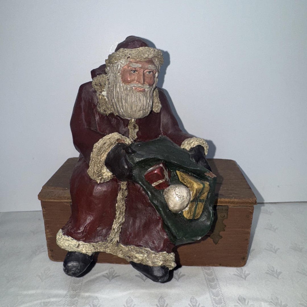 Creech 6” Signed Santa Claus Bag of Toys Shelf Sitter Rare HTF - Etsy