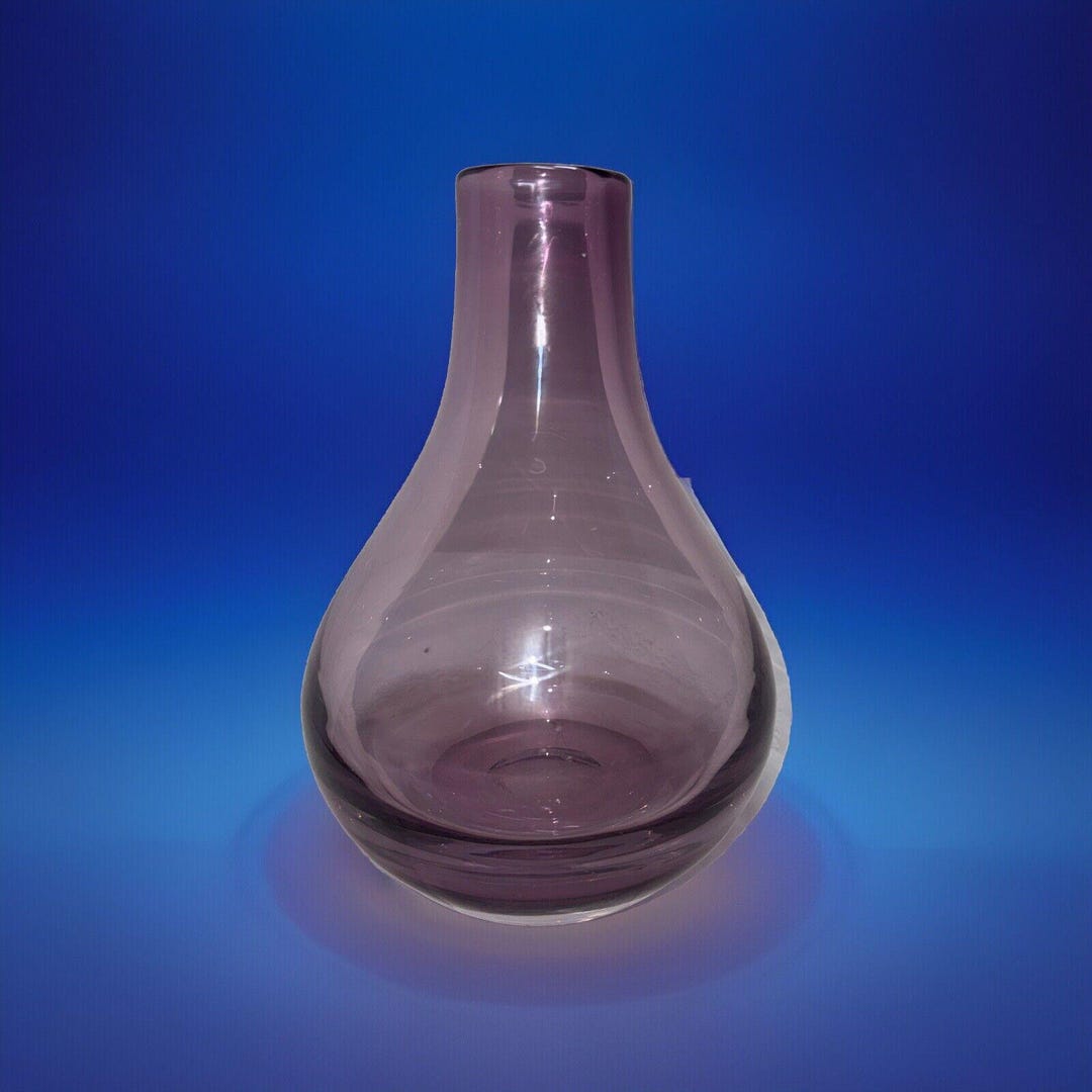 Vintage 8” Tarnow of Poland Amethyst Art Glass Lead Crystal Vase - Etsy