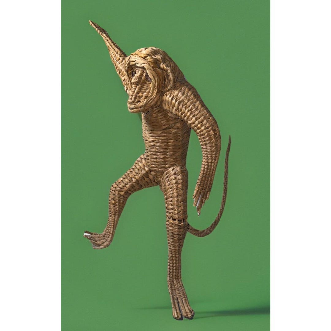 Extra Large 21x21” Wicker Rattan Hanging Monkey - Etsy