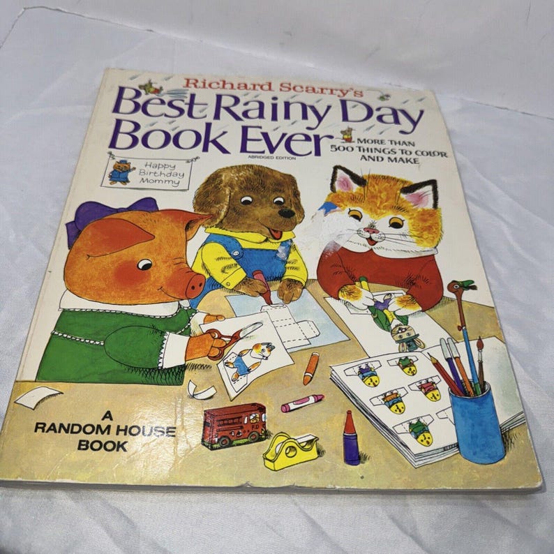 Richard Scarry's Best Rainy Day Book Ever 1983 Pb - Etsy