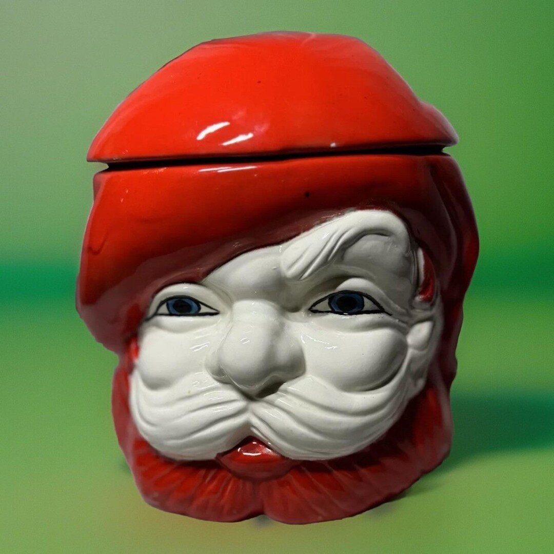 Vintage 1951 Jamar Mallory Ceramic Studio Santa Claus Large Cookie Jar ...
