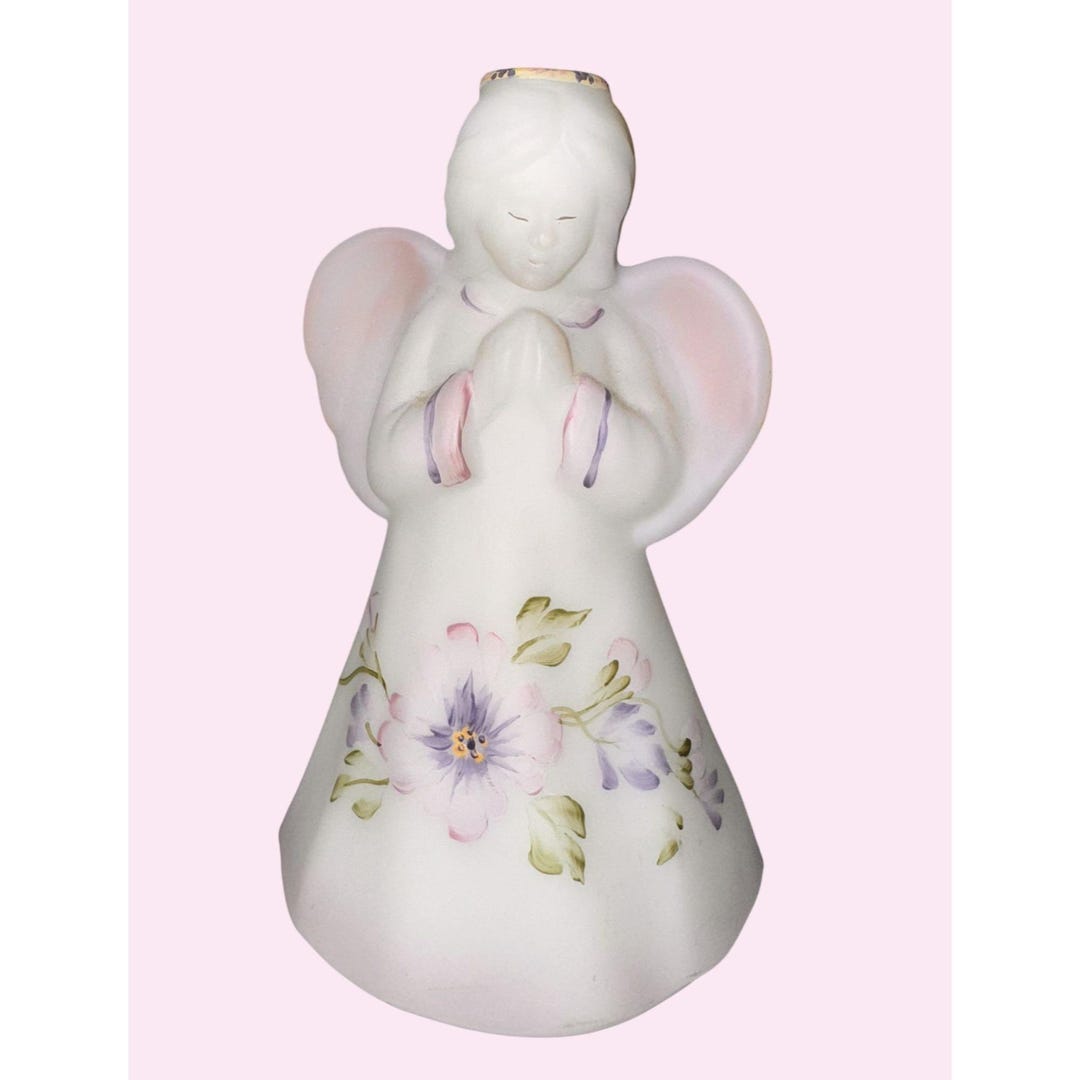 Fenton Hand-painted D. Cutshaw Hibiscus Angel Figurine Made in USA - Etsy