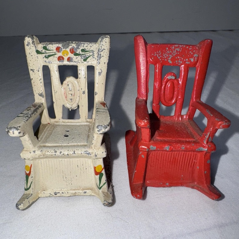 Vintage Cast Iron Rocking Chair Salt & Pepper Shaker Set - Etsy