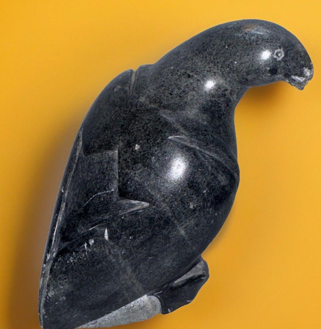 Rare Native Inuit Carved Soapstone Puffin Penguin Art Signed D. Aupalu ...